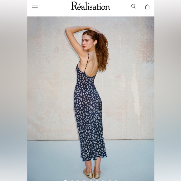 Realisation Par | Dresses | Silk Blue Dress The Iggy Dress In Saffron ...